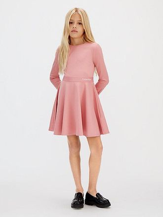 Calvin Klein Ausgestelltes Logo-kleid Aus Punto Milano - Brandied Apricot - M&auml;dchen - 16 Jahre (170 cm)