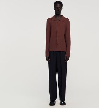 Sandro Chemise en tricot effet gauffr&eacute;