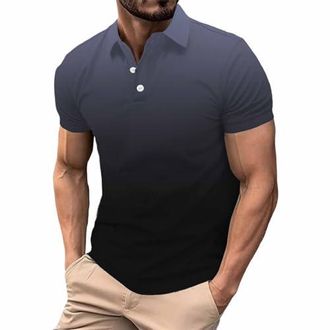 Generic Polo de sport &agrave; manches courtes pour homme - T-shirt respirant - Coupe droite - Polo d&eacute;t&eacute; d&eacute;contract&eacute; et l&eacute;ger - Pour homme, lilas, XL