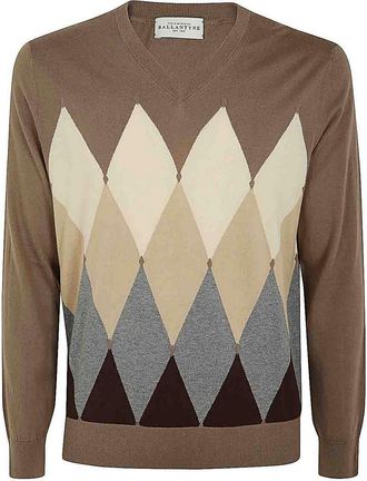 Ballantyne V-Pullover - Braun