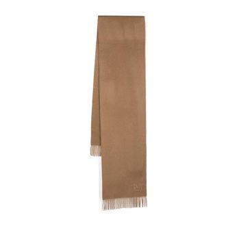 Max Mara Kaschmir Monogramm Muster Fransenschal - - Accessories - Damen - Braun - ONE SIZE