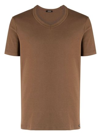 Tom Ford t-shirt &agrave; col v - Marron