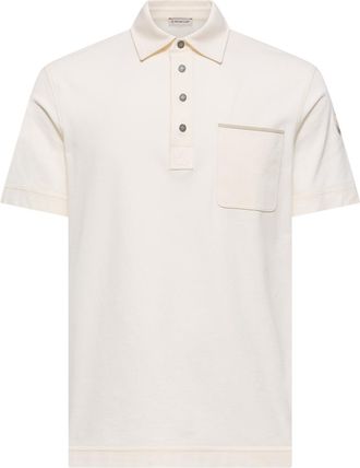 Moncler Moncler Polo En Piqu&eacute; De Coton, Homme, Blanc, Taille: 3xl