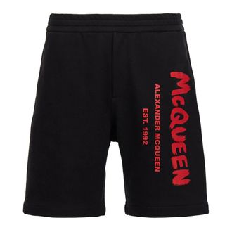 Alexander McQueen Graffiti Bermuda Shorts - - Shorts - Herren - Schwarzk - S