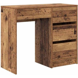 vidaXL Vidaxl - Schreibtisch mit Regal Altholz 90 x 37.5 x 75 cm Holzwerkstoff