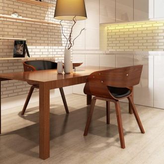 vidaXL Vidaxl - Esszimmerst&uuml;hle 2 Stk. Braun Bugholz und Kunstleder