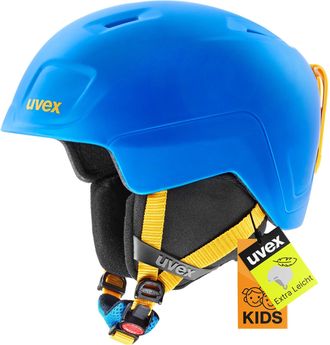 Uvex heyya pro - extrem Leichter, sicherer Skihelm mit individueller Größeneinstellung für Kinder - Blue-Yellow matt - 51-55 cm