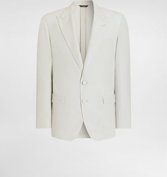 Dolce & Gabbana Single-breasted Wool Poplin Jacket - Mann Anz&uuml;ge Und Blazer Beige 50