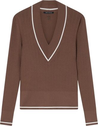 A|X Armani Exchange Femme, Pulls, Brun, Taille: 40 FR Pullover avec D&eacute;tail Tress&eacute;