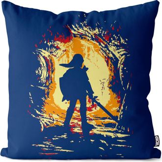 Void Watches Link Explorer Kissenbezug Kissenh&uuml;lle Polyester wasserfest Outdoor Indoor Hyrule Gamer Switch, Farbe:Blau, Kissen Gr&ouml;&szlig;e:40 x 40 cm