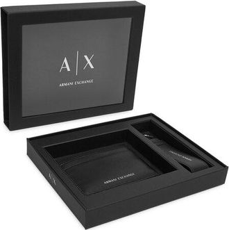 A|X Armani Exchange Kartenetui und Schl&uuml;sselanh&auml;nger Set XM002217 AF22541 UC001 Schwarz