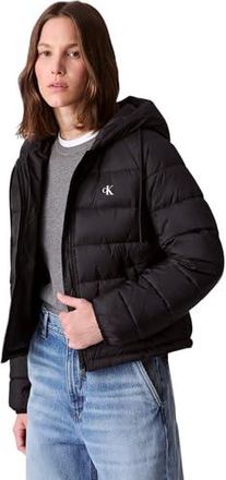 Calvin Klein Veste Matelassée Femme Lightweight Puffer avec Capuche, Noir (Black), S