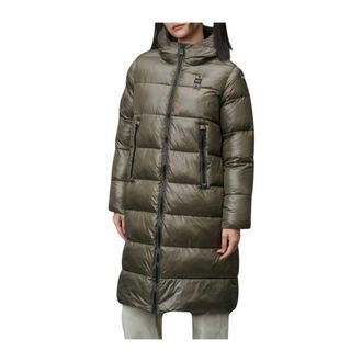 Blauer Langen karierter Parka - - Coats - Damen - Gr&uuml;n - L