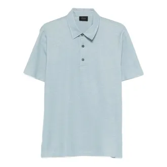 Brioni Homme, Tops, Bleu, Taille: XL Piqu&eacute; Cotton Polo