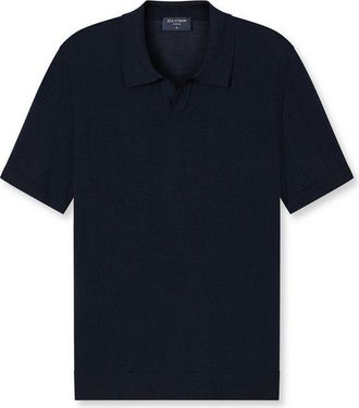Olymp Poloshirt Strick Casual mit geripptem Kragen, unifarben