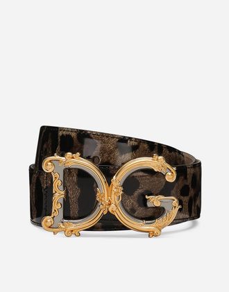 Dolce & Gabbana Gürtel Dg Girls - Frau Gürtel Animalprint Leder 75