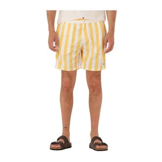 Scotch & Soda Gestreifte Mittellange Badeshorts - - Swimwear - Herren - Gelb - L