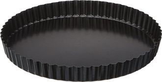 Paderno Paderno 47712-24 Kuchenform, Antihaft-Blechform für Tarte und Quiches, Tiefer, Herausnehmbarer Boden, Form Kuchen, 24 cm, Schwarz