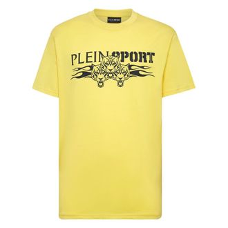 Plein Sport Homme, Tops, Jaune, Taille: XS T-Shirt Col Rond Tiger