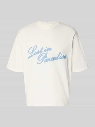 Review T-Shirt mit Logo- und Statement-Stitching