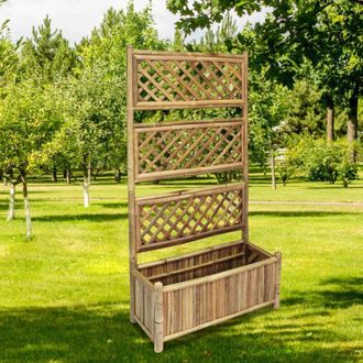 vidaXL Vidaxl - Lit sur&eacute;lev&eacute; de jardin avec treillis Bambou 70 cm