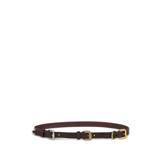 Etro Braune Lederg&uuml;rtel mit Metallschnallen - - Accessories - Damen - Braun - 75 CM