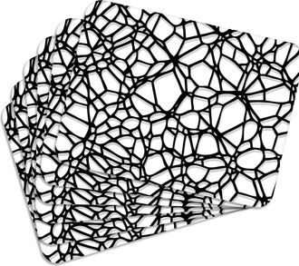 MG Design Set aus 6 Kork-Platzsets - Abstract Design 4 - 30 x 40 cm - hitzebest&auml;ndig & abwischbar, mit Korkr&uuml;ckseite