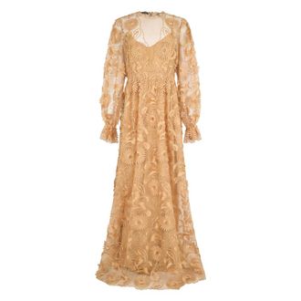 Alberta Ferretti Femme, Robes, Jaune, Taille: 40 FR Robe longue brod&eacute;e