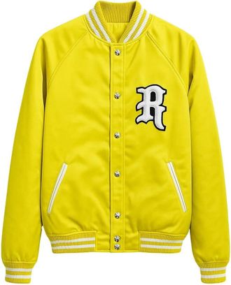 John Richmond Femme, Vestes, Jaune, Taille: 38 FR Giacca Bomber Logo Frontale