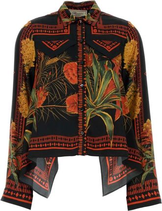 Blumarine Femme, Blouses et Chemises, Multicolore, Taille: 40 FR Printed Twill Shirt
