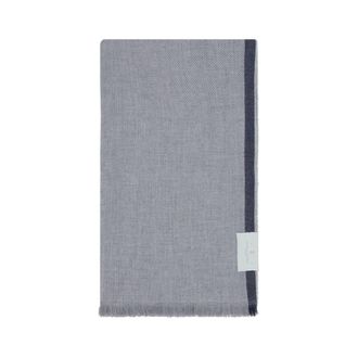 Brunello Cucinelli Monochromer Kaschmirschal mit Fransigen R&auml;ndern - - Accessories - Herren - Grau - ONE SIZE