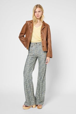 Gerard Darel T-shirt en lin et col V argent&eacute; - GILBERTE - Jaune