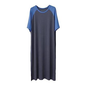 Generic Grenouillère pour homme à manches raglan - Robe pyjama courte confortable et élastique, gris foncé, 3XL