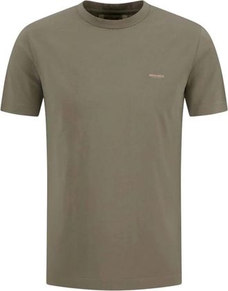 Woolrich Homme, Tops, Brun, Taille: L Cotton Logo T-Shirt