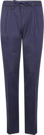 Incotex Homme, Pantalons, Bleu, Taille: M Pantalon Chino en Twill de Coton Pattern 54