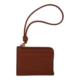 Michael Kors Femme, Accessoires, Brun, Taille: ONE Size Jet Set Small Pebbled Leather Card Case Wristlet