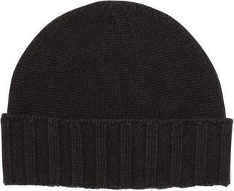 Drumohr Caps & M&uuml;tzen - Ribbed Cashmere Hat With Fold-Over Brim - Gr. ONE SIZE - in Schwarz - f&uuml;r Damen