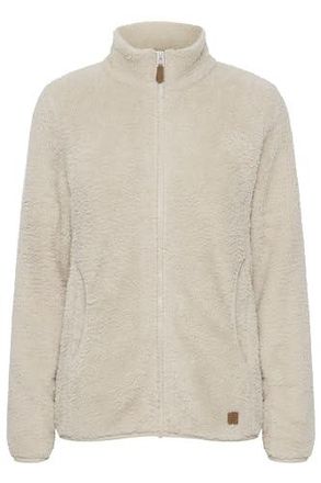 Oxmo OXTelsa Femme Veste polaire Veste en sweat avec col montant Poches en biais Fermeture &eacute;clair Regular Fit, Taille:XL, Couleur:Oyster Gray (141107)