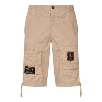 Aeronautica Iconic Beige Shorts mit Tricolori-Patches - - Shorts - Herren - Beige - S
