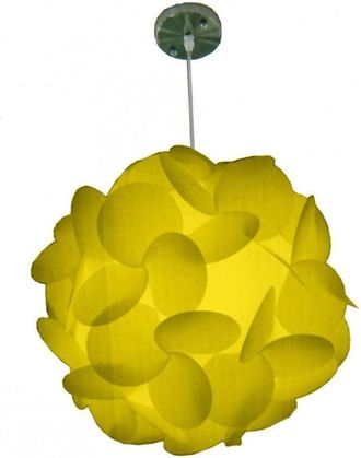Trade Shop Lampe &agrave; Suspension Ronde Moderne Effet Origami Fantasy E27 Jaune
