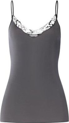 Hanro Top dentelle &agrave; col V en coton