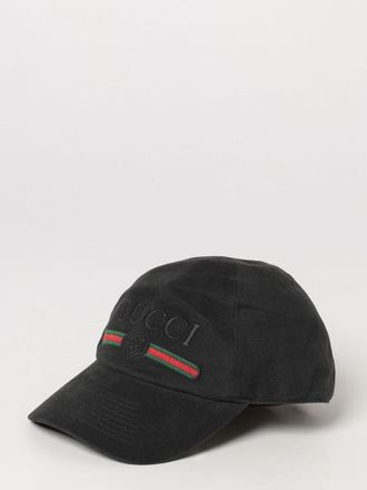 Gucci Casquette de baseball en coton &agrave; rayures bicolores avec logo brod&eacute;