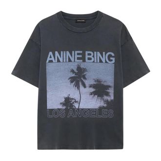 Anine Bing Femme, Tops, Bleu, Taille: 40 FR Cade Tee Palms