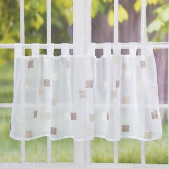 Elbersdrucke Bistrogardine, Weiß-braun, 48 x 140 cm