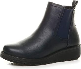 Ajvani Femmes talon compensé bas élastique confort bottes chelsea bottines pointure 6 39