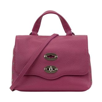 Zanellato Leder Damen Schultertasche Girello - - Bags - Damen - Rosa - ONE SIZE