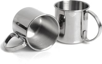 Echtwerk 2-teiliges Kupferbecher-Set, bruchsichere Edelstahl-Gläser, Cocktail-Set, Cocktailgläser perfekt für Gin, Vodka, Bier und Kaltgetränke, Geschenkset, S