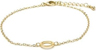 Luxenter Bracelet Alphabet finition or 18 carats - Lettre O, taille unique, Métal, Sans pierre précieuse