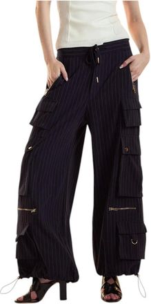 Cynthia Rowley Femme, Pantalons, Bleu, Taille: 36 FR Pinstripe Cargo Pants