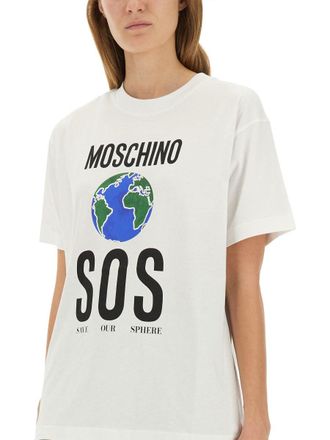 Moschino Cotton with Print T-Shirt - White
